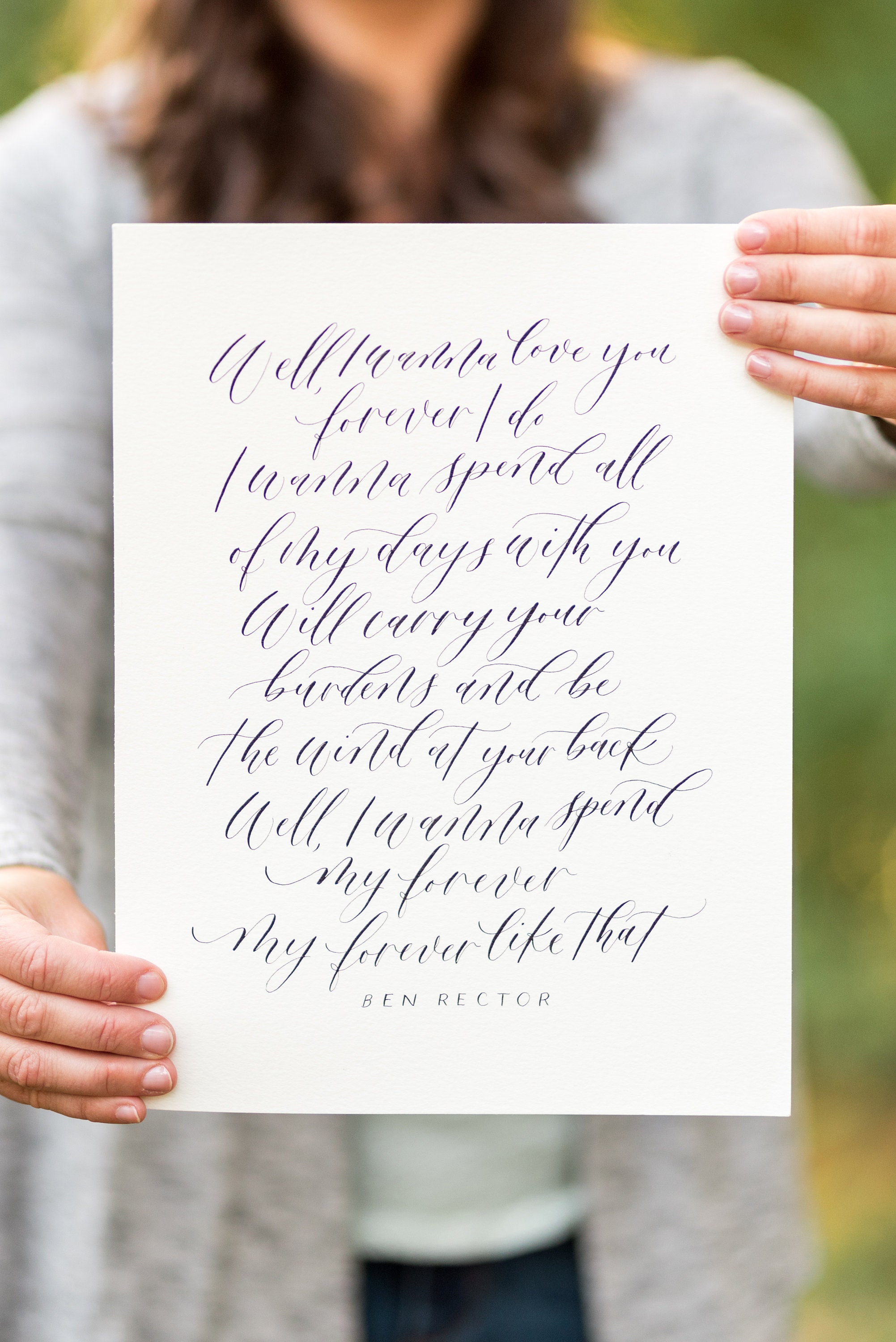 Calligraphy Quote Calligraphy Vows Calligraphy Lyrics Custom ...