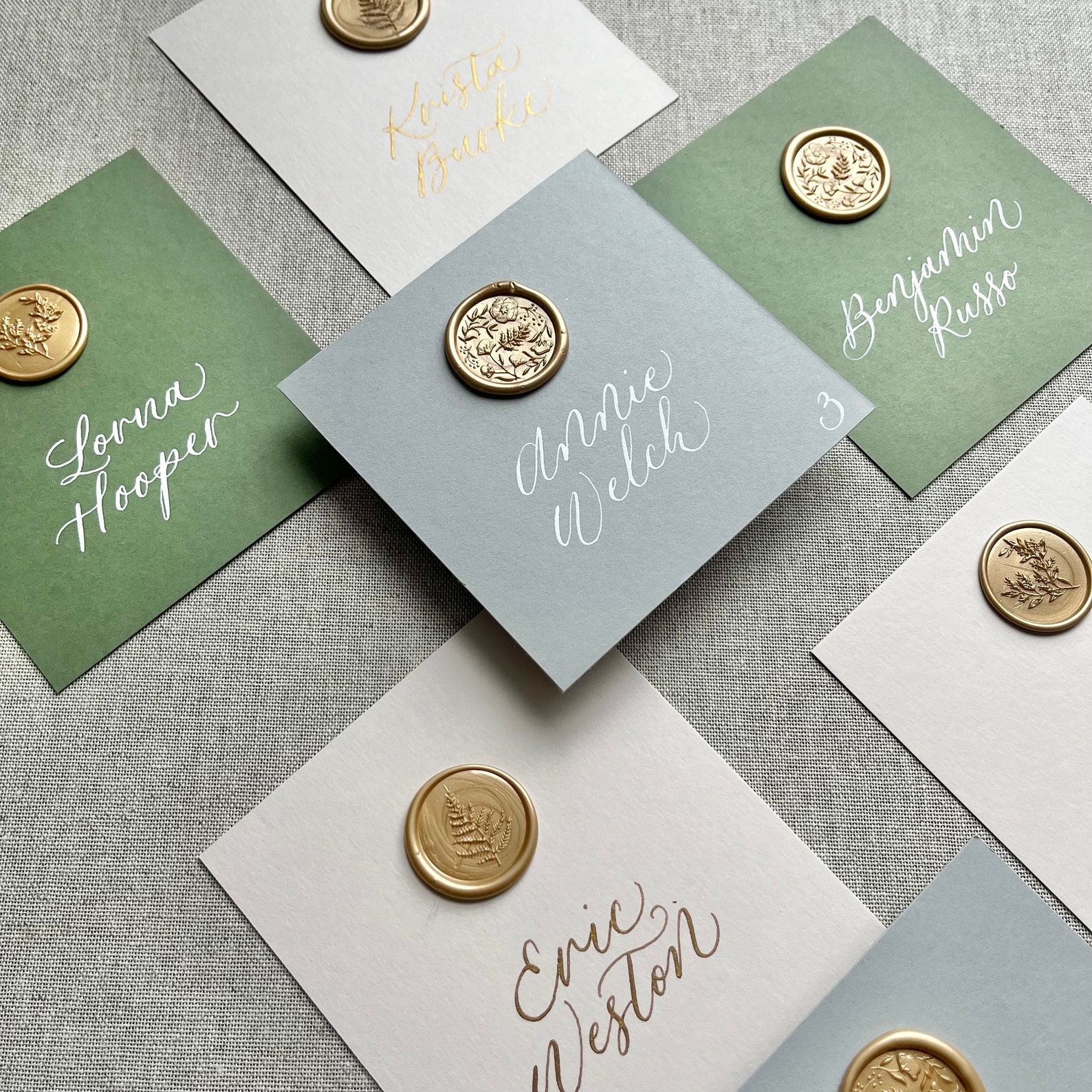 Wax Seal Place Cards | Calligraphy Place Cards | Place Cards | Hand ...