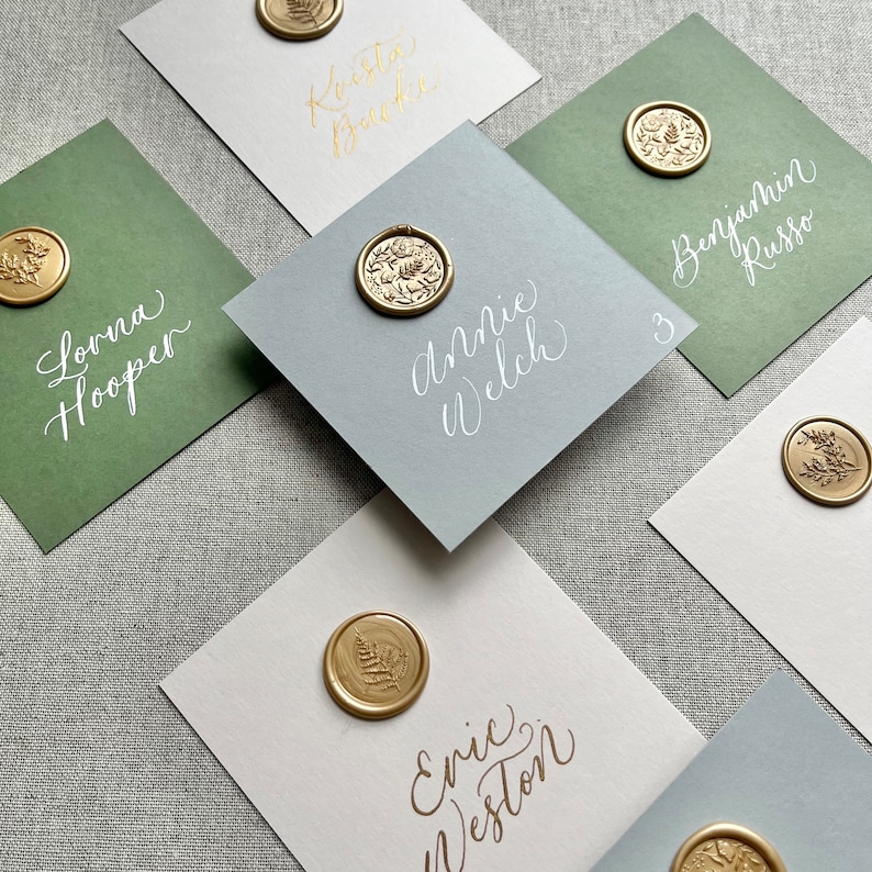 Wax Seal Place Cards | Calligraphy Place Cards | Place Cards | Hand ...
