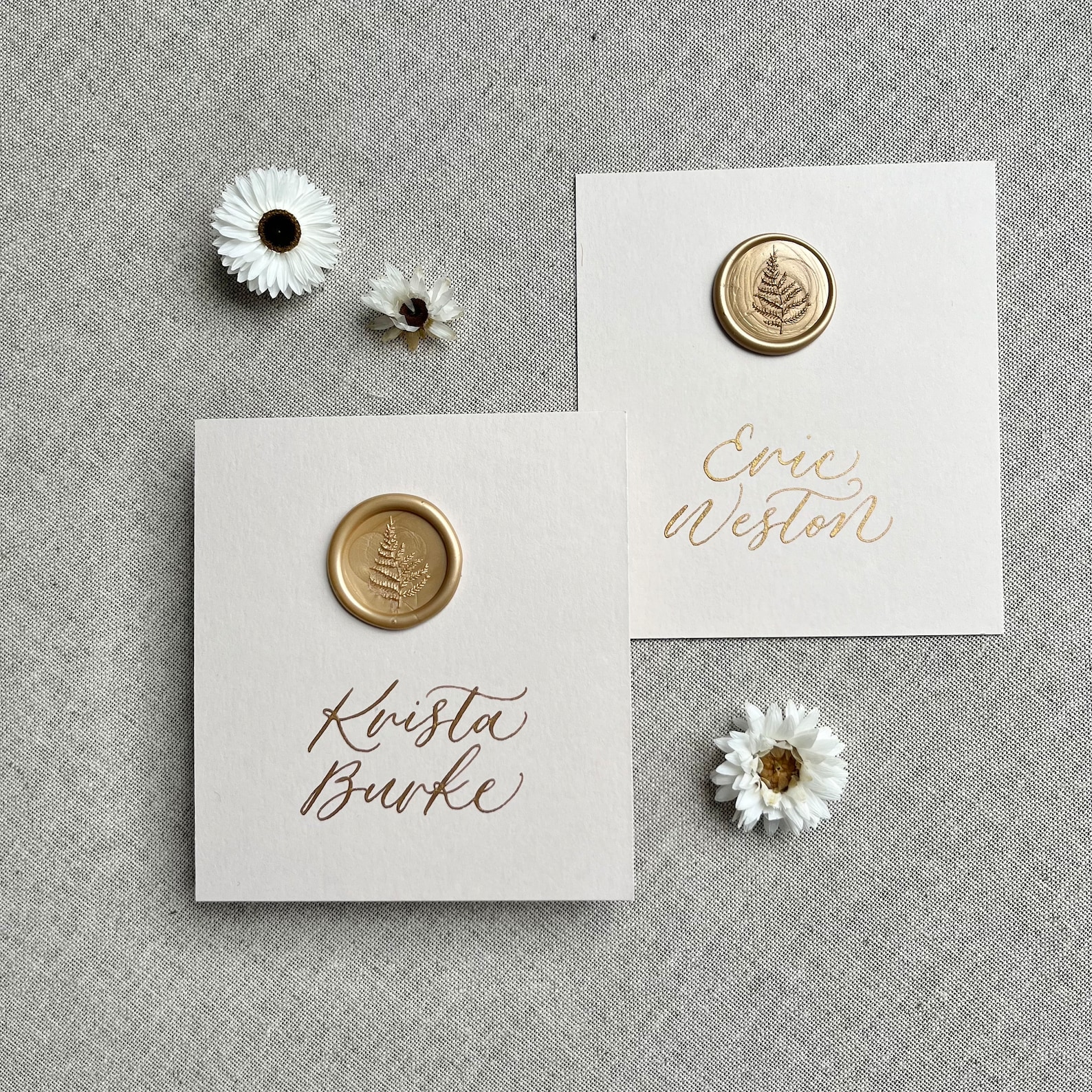 Wax Seal Place Cards | Calligraphy Place Cards | Place Cards | Hand ...