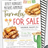 Editable Tamale Sale Flyer | Custom Tamales for Sale Event Invitation ...