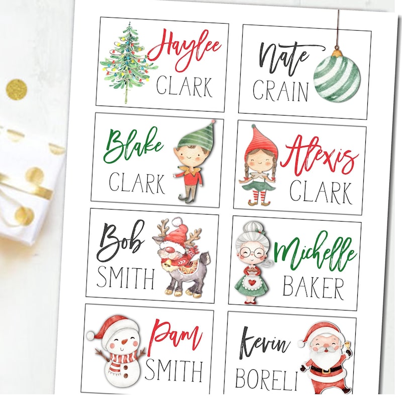 Christmas Name Tag - Etsy