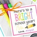 EDITABLE Bright School Year Teacher Gift Tag First day of | Etsy