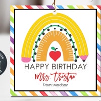 Teacher Birthday Printable, Teacher Birthday Card, Thank You Teacher ...