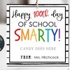 100th Day of School Smarty, INSTANT EDITABLE DOWNLOAD, 100 Days Smarter ...