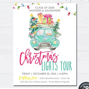 EDITABLE Christmas Lights Tour Invitation, Christmas Lights Tour Flyer ...