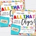 EDITABLE Teacher Appreciation Gift Tag Chips Teacher - Etsy