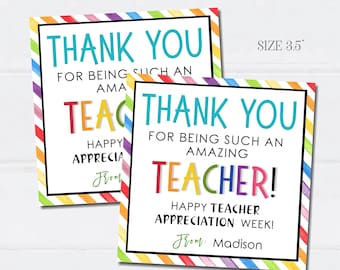 EDITABLE Thank You Teacher Appreciation Tag, Take BIG Heart Teach ...