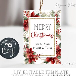 Editable Christmas Gift Tags, Christmas Tags Editable, Christmas Gift ...