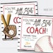 EDITABLE Coach Appreciation Gift Tag, Baseball Coach Appreciation Tag ...