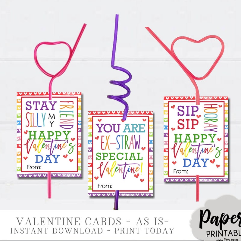 Valentines Day Straws - Etsy