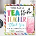 EDITABLE You're Tea-riffic Teacher Appreciation Gift Tag, Teacher ...