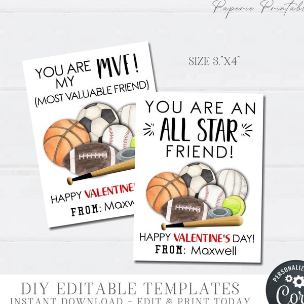 Sports Valentine - Etsy