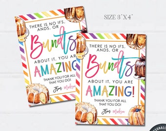 Teacher Appreciation Nothing Bundt Cake Label Preppy Gingham Tag With ...