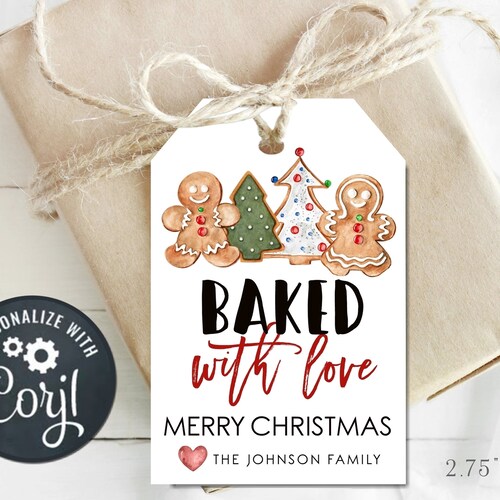Editable Baked With Love Gift Tag Baked With Love Labels - Etsy