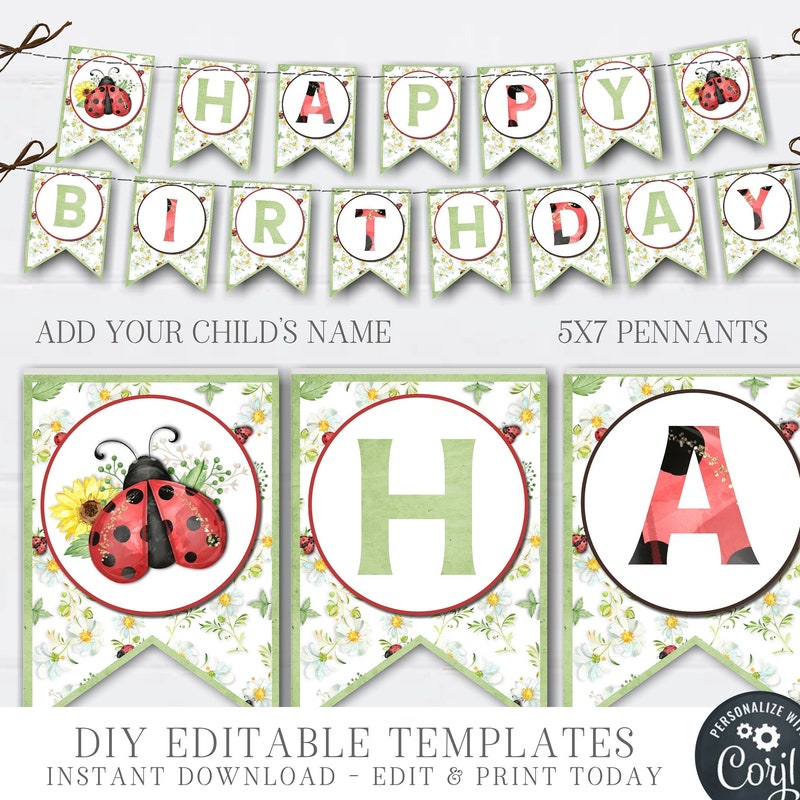 Ladybug Banner - Etsy
