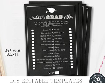 Graduation Game Activity Quiz Who Knows Graduate Best Quiz - Etsy