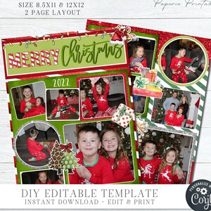 EDITABLE Scrapbooking Quick Pages, Christmas Scrapbooking Album Pages ...