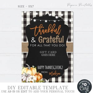 Editable Thanksgiving Gift Card Holder: Thanks a Latte (digital ...
