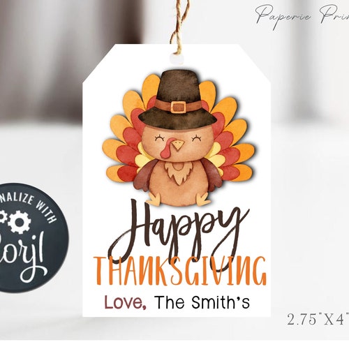 Editable Thanksgiving Gift Tag Thankful for You Pumpkin Gift - Etsy