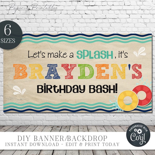 Pool Party Banner - Etsy
