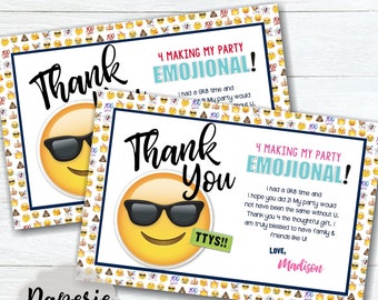 Emoji Thank You Card | Etsy