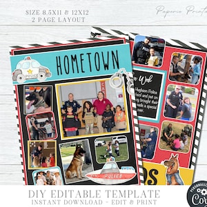 EDITABLE Police Scrapbooking Album Pages, Scrapbooking Quick Pages ...