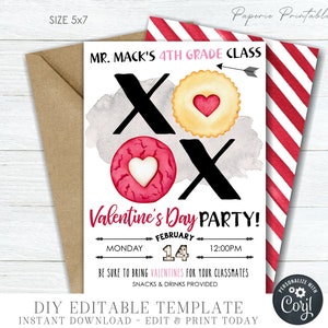 Editable Valentine's Day Class Party Invitation (digital Download) - Etsy