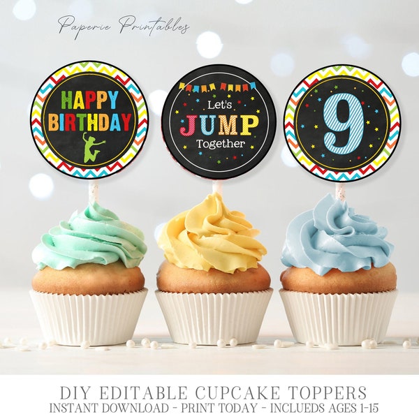 Trampoline Cupcake Toppers - Etsy