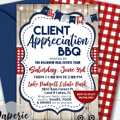 Appreciation BBQ Party Invitation Customer Client Thank You - Etsy Canada