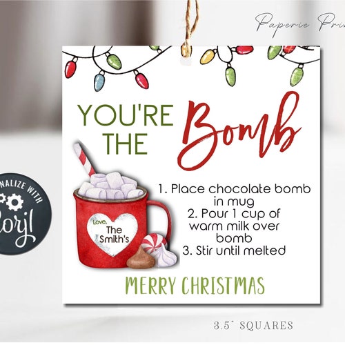 Christmas Appreciation Gift Tag You're the Bomb Teacher - Etsy