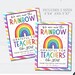 EDITABLE Rainbow Teacher Appreciation Gift Tag, Grateful Teacher Tag ...
