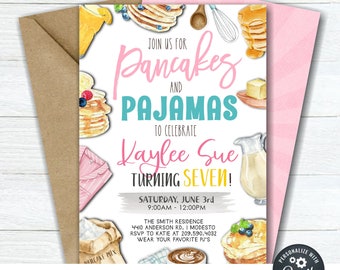 Editable Pancake Birthday Invitation Shortstack Invite - Etsy