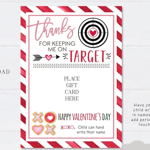 Valentine Teacher Tag. Printable Gift Tags for Valentines Day. - Etsy