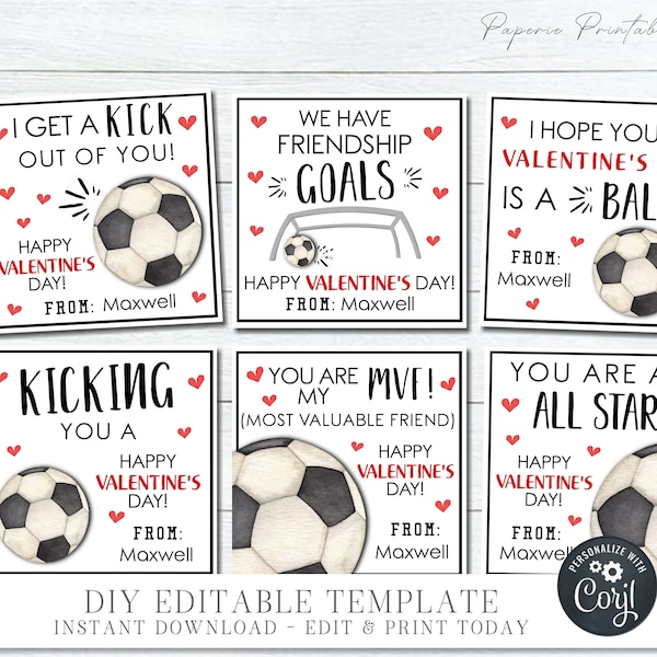 Soccer Valentine - Etsy