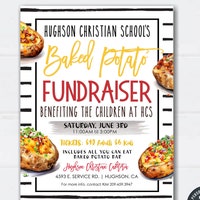 EDITABLE Baked Potato Bar Flyer, School Fundraiser Invitation ...