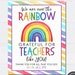 Rainbow Teacher Appreciation Sign: Editable Thank You Gift (digital ...