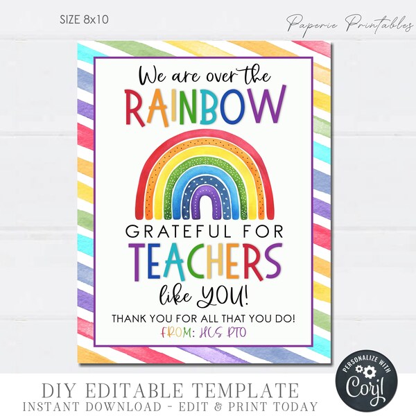 Rainbow Teacher - Etsy