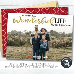 It Really is a Wonderful Life Card Template - Etsy