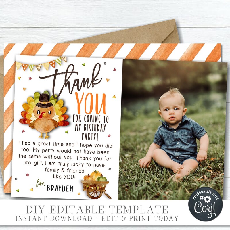 Turkey Thank You Cards - Etsy