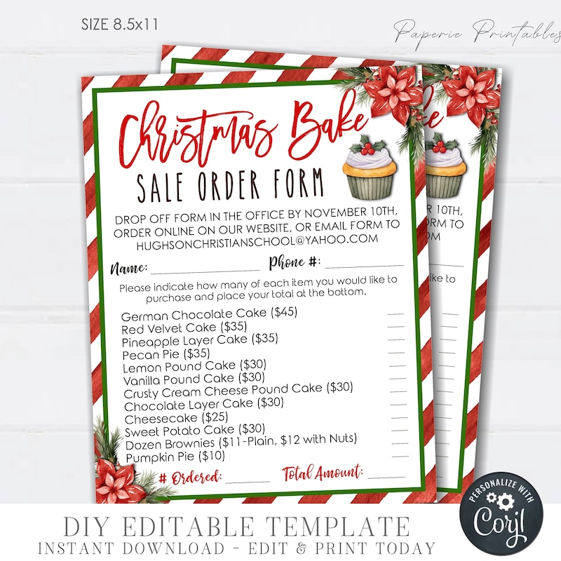 Christmas Cookie Order Form - Etsy