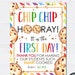 First Day of School Cookie Sign: Chip Chip Hooray (DIY Editable Corjl ...