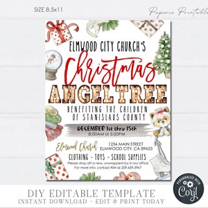 EDITABLE Christmas Angel Tree Flyer, Giving Tree Flyer, Angel Tree ...