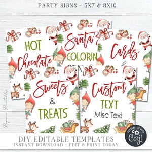 Editable Christmas Party Signs: DIY Holiday Decor (digital Download) # ...