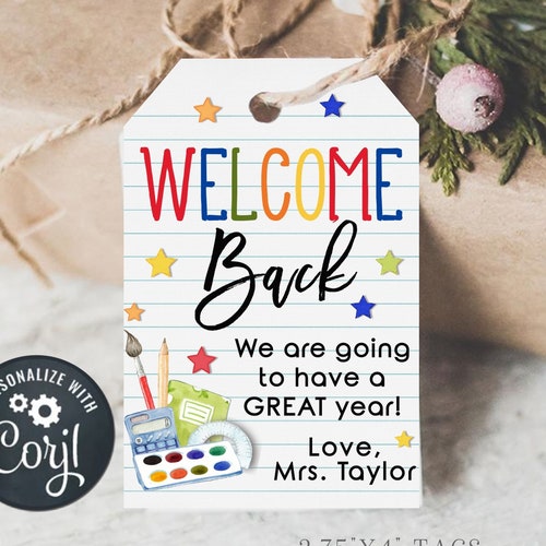 EDITABLE Back to School Teacher Gift Tag Thank You Favor Tag - Etsy