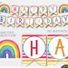EDITABLE Rainbow Birthday Decorations, Happy Birthday Banner, Rainbow ...
