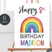 Editable Rainbow Happy Birthday Sign, Rainbow Party Decoration, Rainbow ...