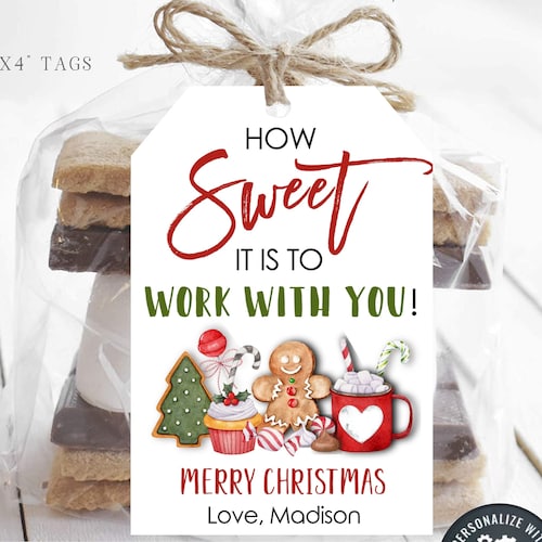 Editable Christmas Co-worker Gift Tags Merry Christmas Gift - Etsy