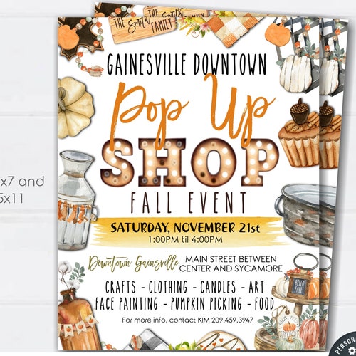 EDITABLE Pop up Shop Flyer Grand Opening Boutique Show - Etsy