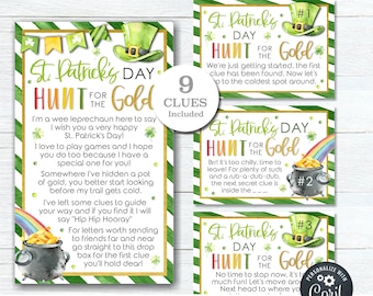 St Patrick's Day Scavenger Hunt Printable, Hunt for Gold St. Patrick's ...